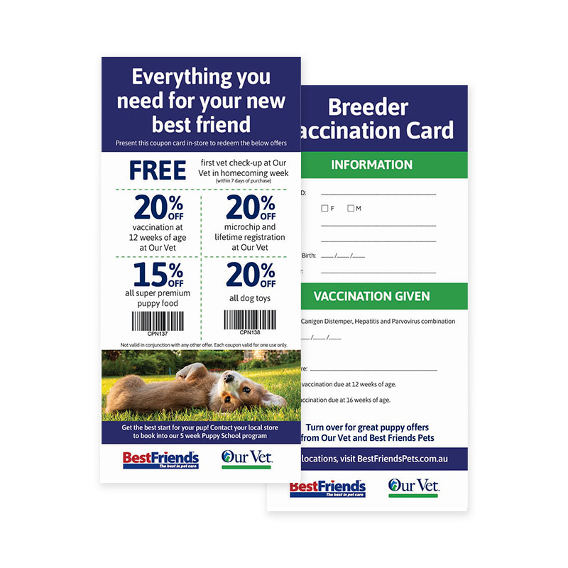 Our Vet Vaccination Cards – Dog – Best Friends